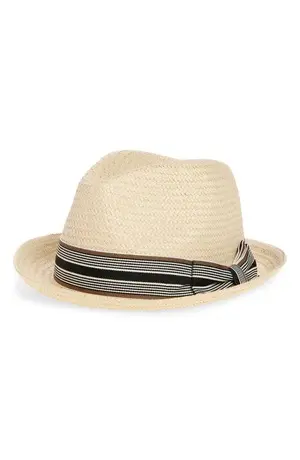 Nordstrom Packable Straw Fedora - Natural