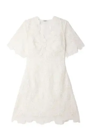Sandro Floral Guipure Lace Mini Dress - White