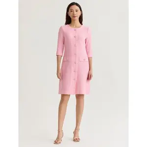 Misook Tweed Knit Sheath Dress - Pink