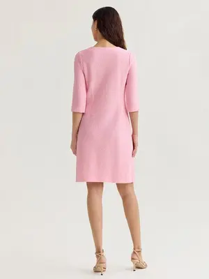 Misook Tweed Knit Sheath Dress - Pink