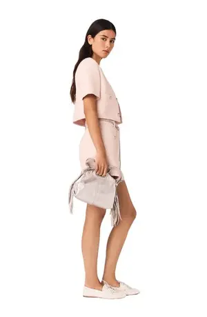 Maje Short-sleeved Tweed Jacket - Pink
