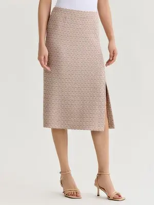Misook Tonal Tweed Straight Knit Skirt