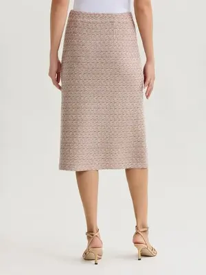 Misook Tonal Tweed Straight Knit Skirt