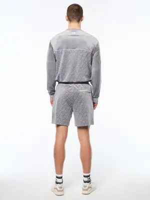 SERGIO TACCHINI Bandiera Debossed Velour Short - Sleet