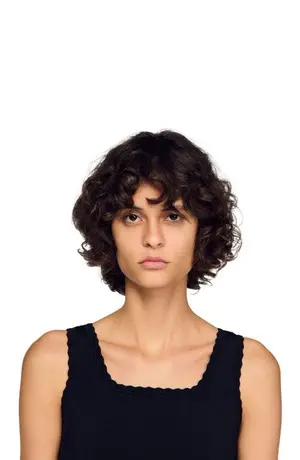 Sandro Cropped Decorative Knit Sweater - Black