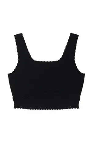 Sandro Cropped Decorative Knit Sweater - Black