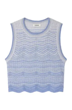 Sandro Sleeveless Crop Top - Sky Blue