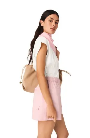 Maje Cotton Shorts With Embroidered Back Detail - Pink