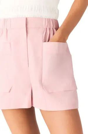 Maje Cotton Shorts With Embroidered Back Detail - Pink