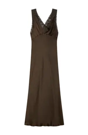 Sandro Lace Trim Maxi Dress