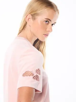 SERGIO TACCHINI Nuvola Velour Cropped T-shirt