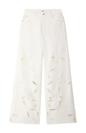 Sandro Wide-leg Embroidered Jeans