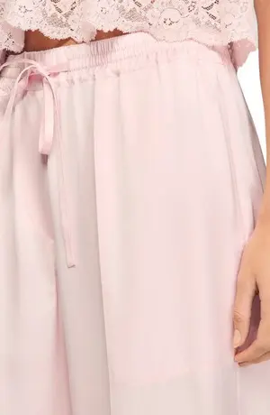 Sandro Satin-effect Wide-leg Trousers - Light Pink