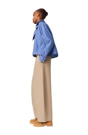 Maje Striped Shirt With Rhinestones And Removable Tie