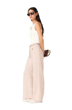 Maje Tweed Trousers With Rhinestone Embellishments