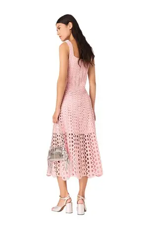 Maje Rhinestone Crochet Midi Dress