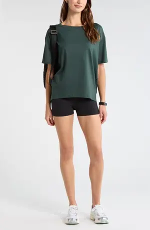 Zella Luxe Lite High Waist Shorty Shorts - Black