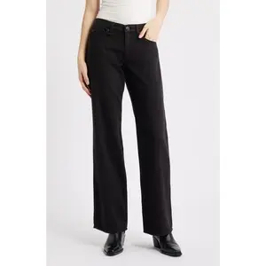Rag & Bone Cam Featherweight Low Rise Relaxed Straight Leg Jeans - Black