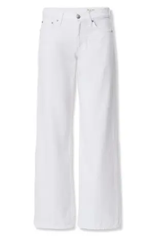 Rag & Bone Cam Featherweight Low Rise Relaxed Straight Leg Jeans - White
