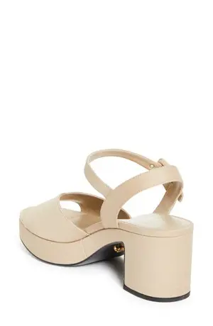 Prada Block Heel Platform Sandal - Khaki