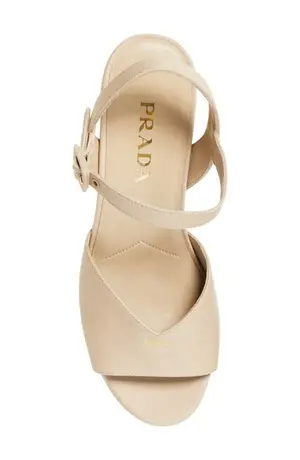 Prada Block Heel Platform Sandal - Khaki