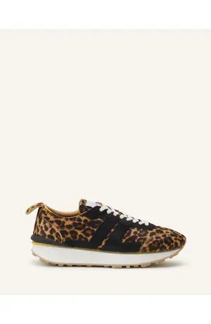 LANVIN Bumpr Leopard-Print Pony Sneakers Beige/black