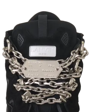 LANVIN Curb Chain Suede Sneakers - Black