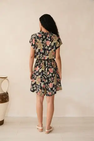 RAISHMA Samara Floral Playsuit - Black