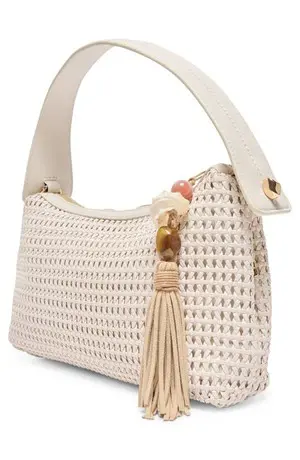 Dolce Vita Woven Faux Leather Shoulder Bag - Ivory