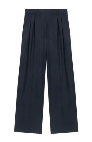 Maje Striped Wool Blend Suit Trousers