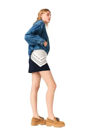 Maje Denim Bomber Jacket