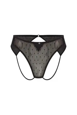 HOUSE OF SILK Matilda Ouvert Lace Panties - Black