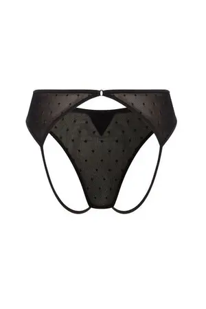 HOUSE OF SILK Matilda Ouvert Lace Panties - Black