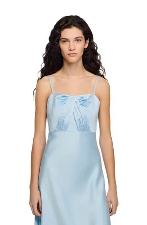 Sandro Satin-effect Maxi Dress