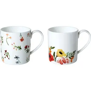 TWIG NEW YORK Language Of Flowers Set Of Two Mugs - Multi