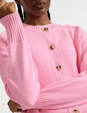 ALBARAY Cotton Crew Neck Cardigan