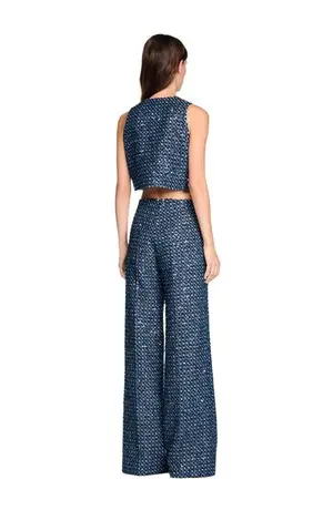 Sandro Sequin Sleeveless Crop Top