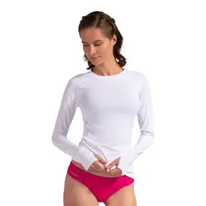 BLOQUV Long Sleeve Uv Protection Pullover Sun Shirt White