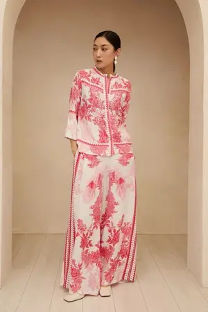RAISHMA Printed Wide-leg Trousers