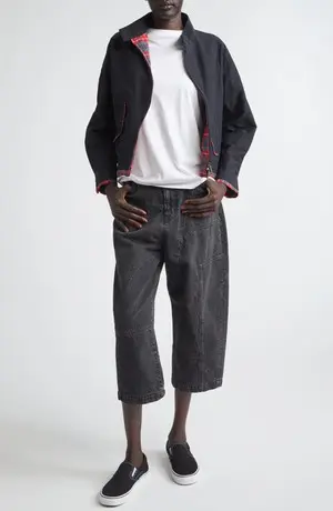 Undercover Tartan Trim Wavy Zip Jacket