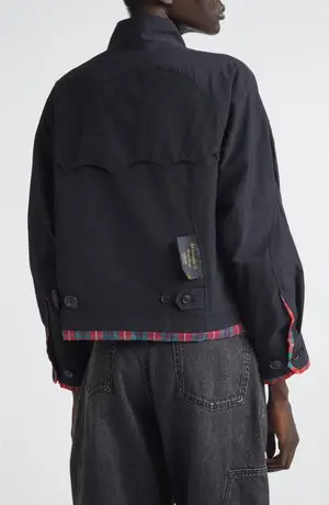 Undercover Tartan Trim Wavy Zip Jacket