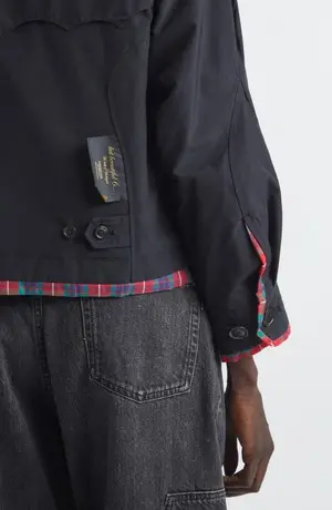 Undercover Tartan Trim Wavy Zip Jacket