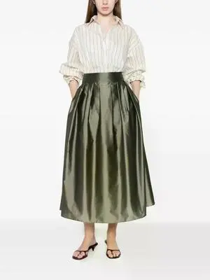 Max Mara Pleated Skirt - Green