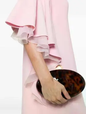 Alberta Ferretti Ruffled V-neck Dress - Pink