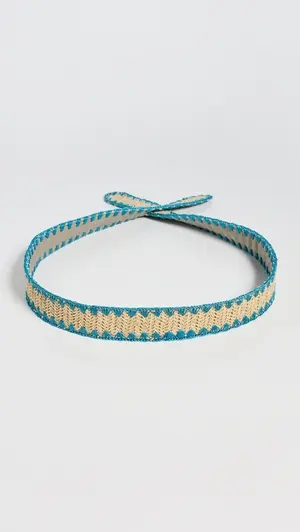 Lele Sadoughi Adjustable Raffia Knot Belt