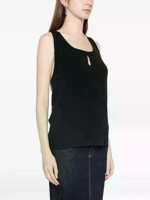 Victoria Beckham Pleated-back Tank Top - Black