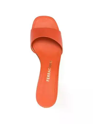 FERRAGAMO Low Heeled Slip-on Sandals - Orange