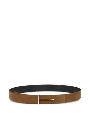TOM FORD Nubuck T-buckle Belt - Brown