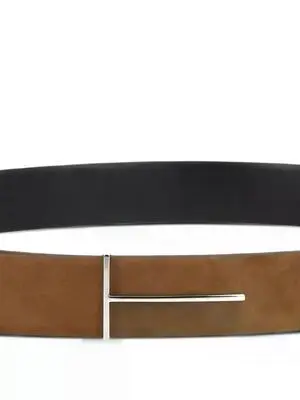 TOM FORD Nubuck T-buckle Belt - Brown