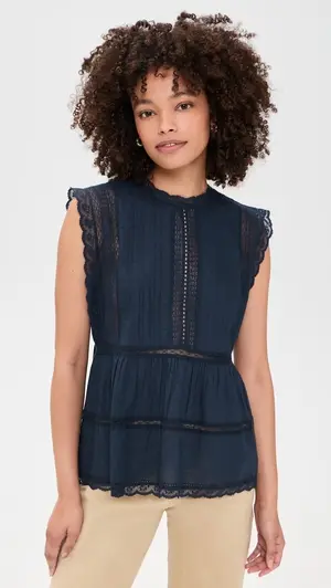 The Great. The Sonnet Top - Navy